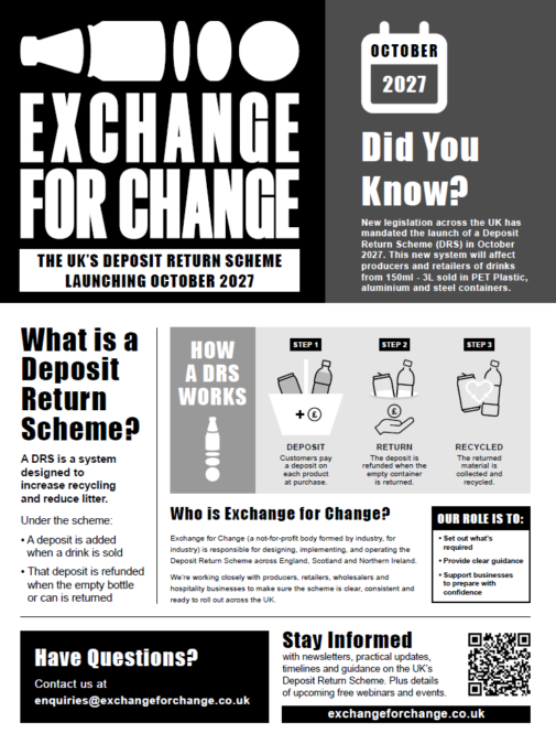 Deposit Return Scheme “Exchange for Change” Logo Confirmed as Fed ...